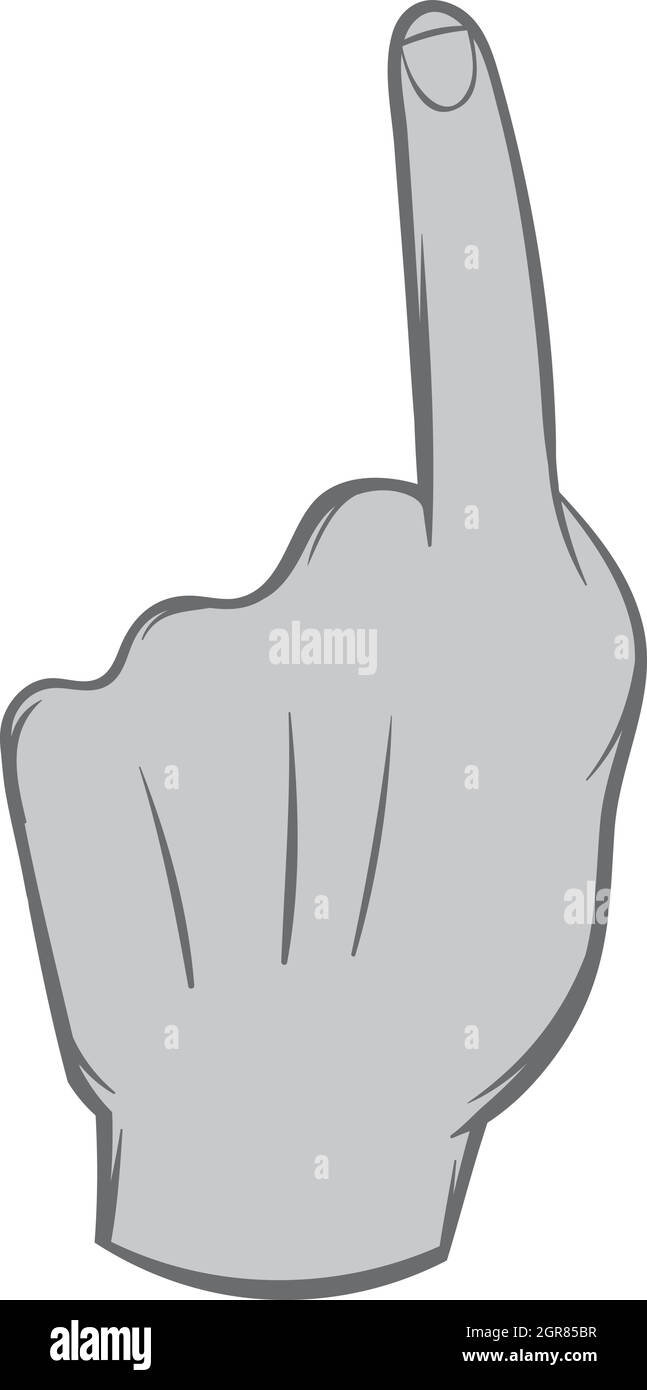 Hand points forward icon, black monochrome style Stock Vector Image ...