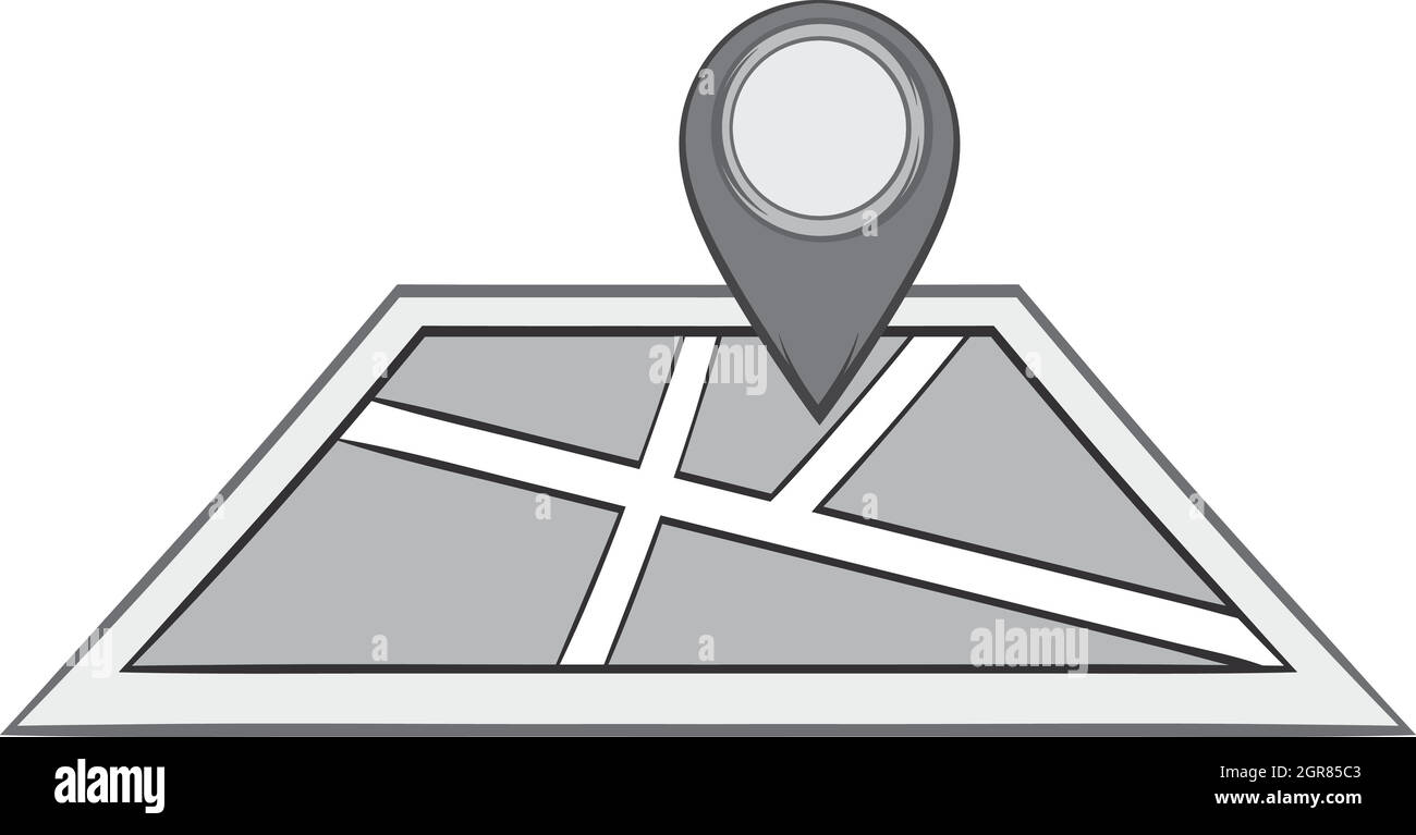 Map and JPS sign icon, black monochrome style Stock Vector Image & Art ...