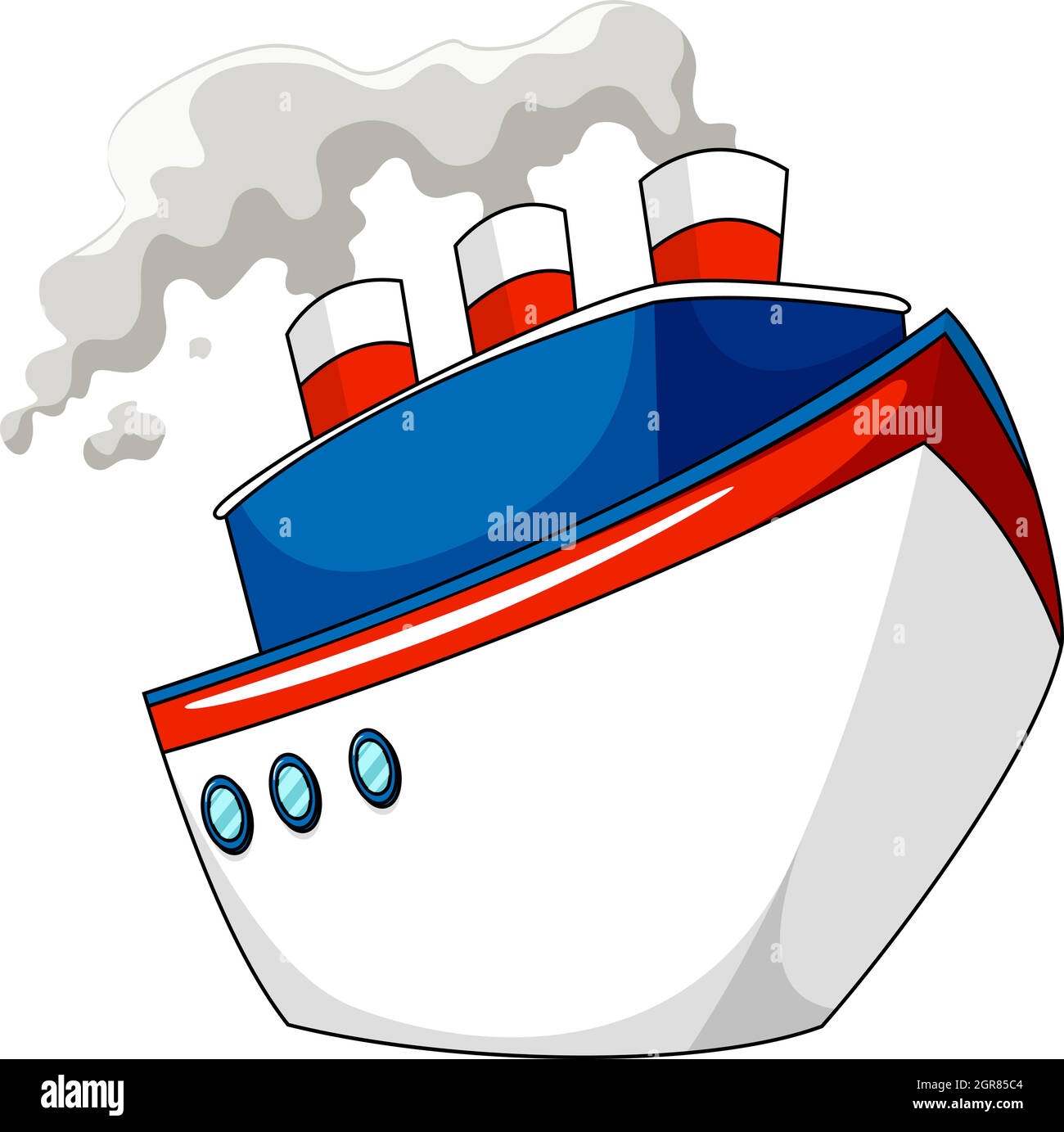 White boat on blue Stock Vector Images - Alamy