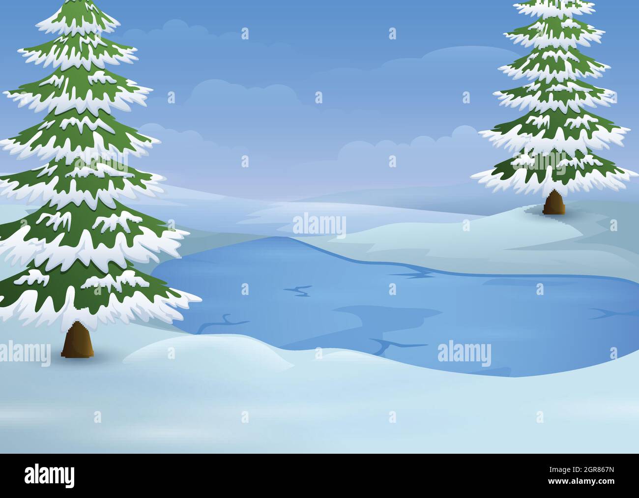 Frozen lake wintertime Stock Vector Images - Alamy