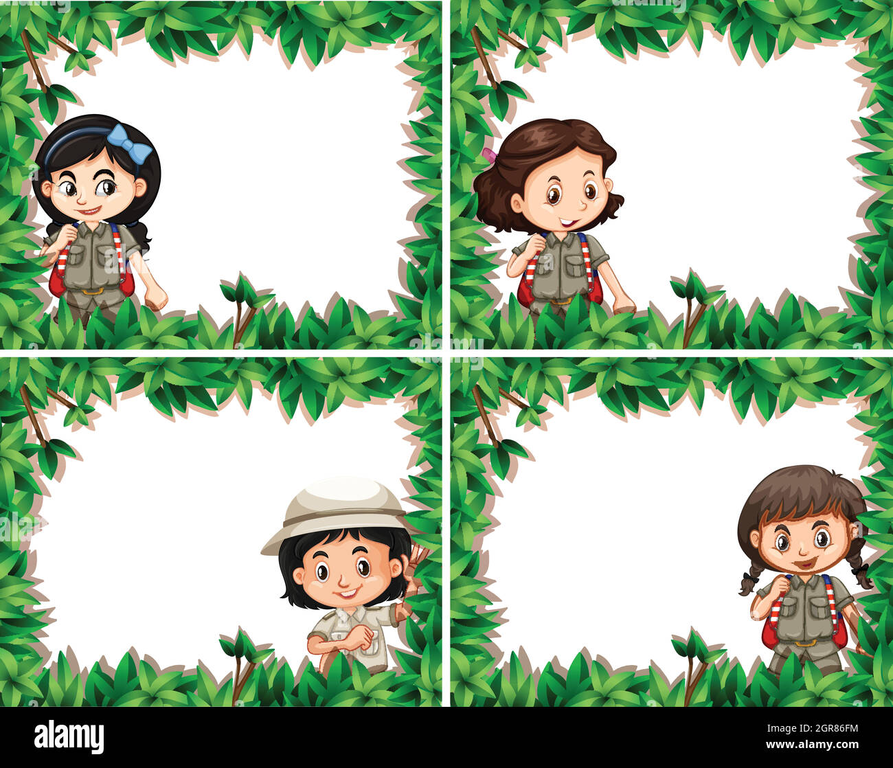 Set of girl scout frame Stock Vector Image & Art - Alamy