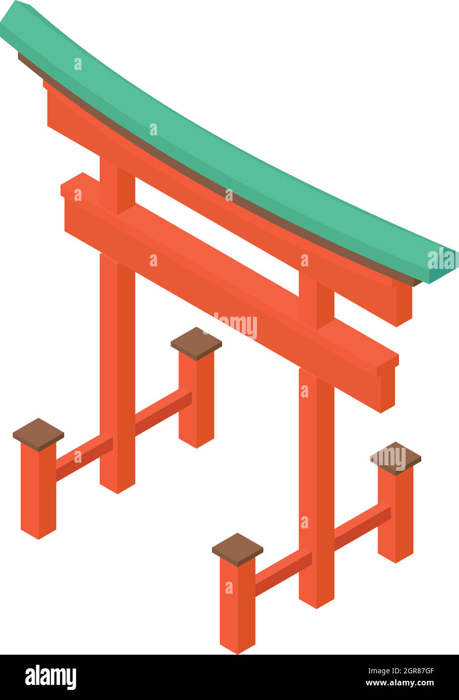 Japanese sacred gates icon, cartoon style Stock Vector Image & Art - Alamy