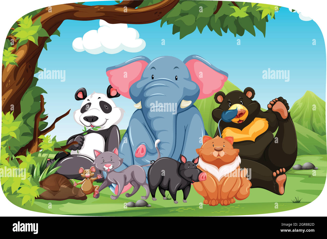 Landscape wild animals Stock Vector Images - Alamy