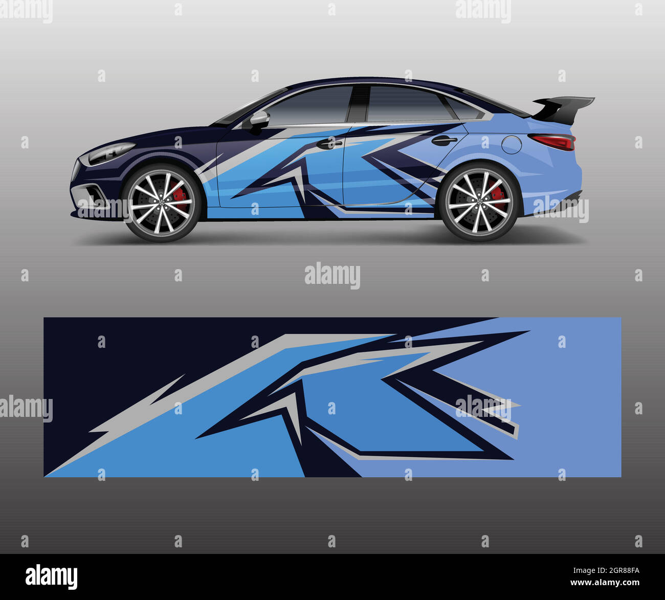 wrap design for custom sport car. Sport racing car wrap decal and ...
