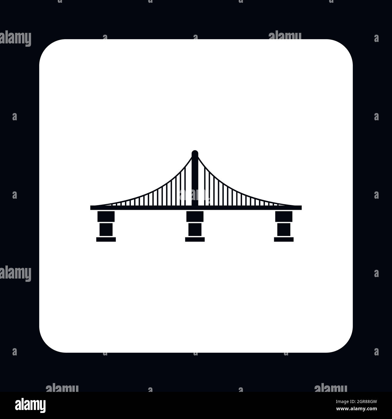 Bridge with steel supports icon, simple style Stock Vector Image & Art ...