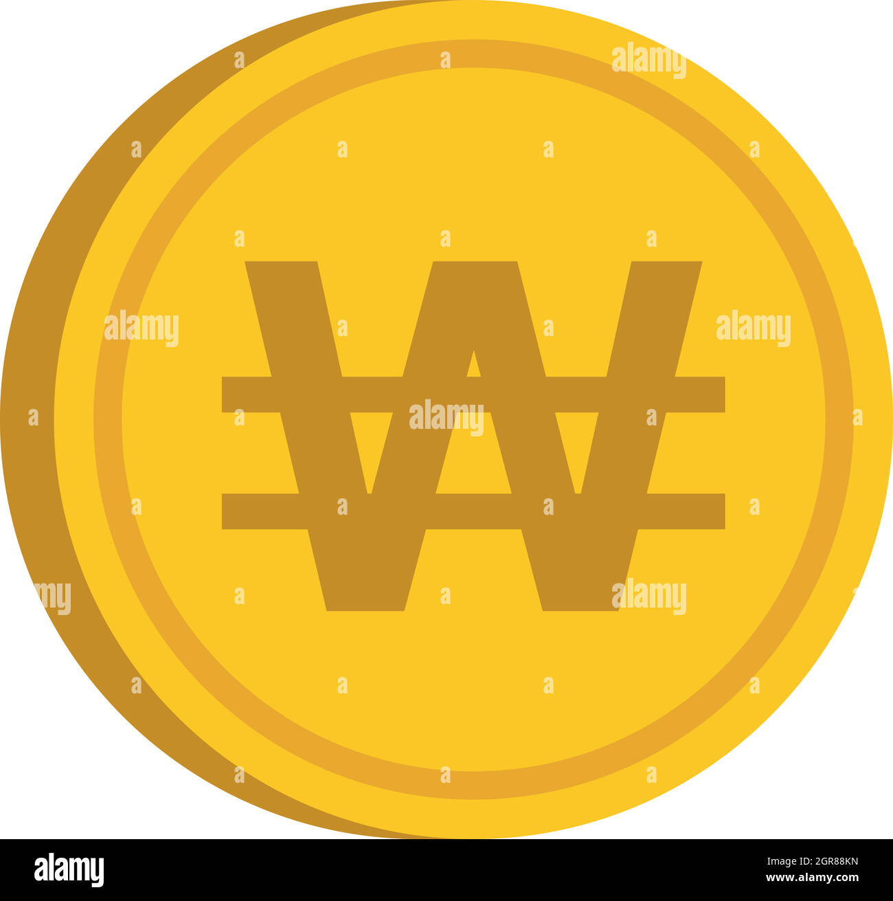 Gold coin with won sign icon, flat style Stock Vector Image & Art - Alamy