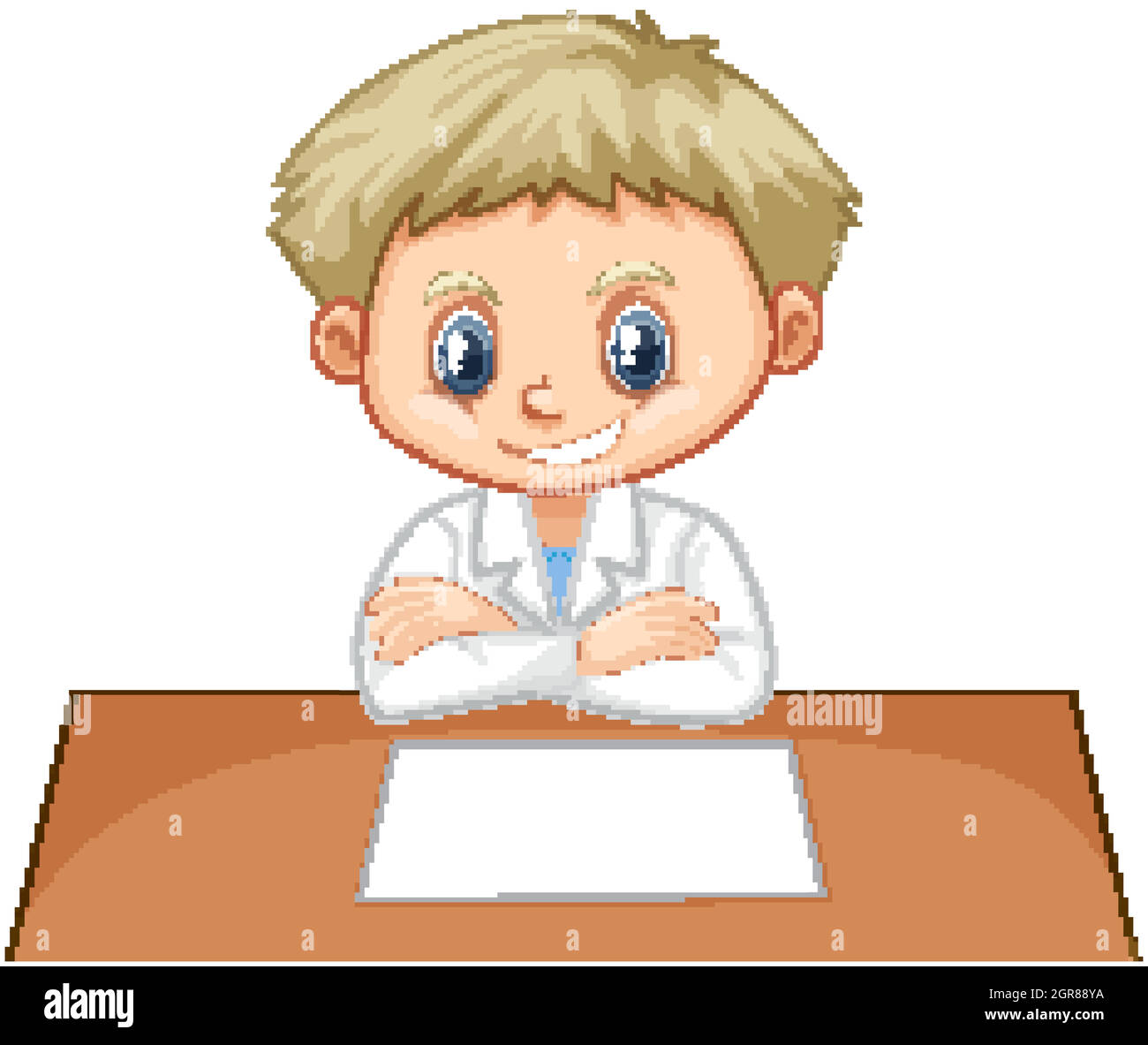 Cartoon illustration student desk in hi-res stock photography and ...