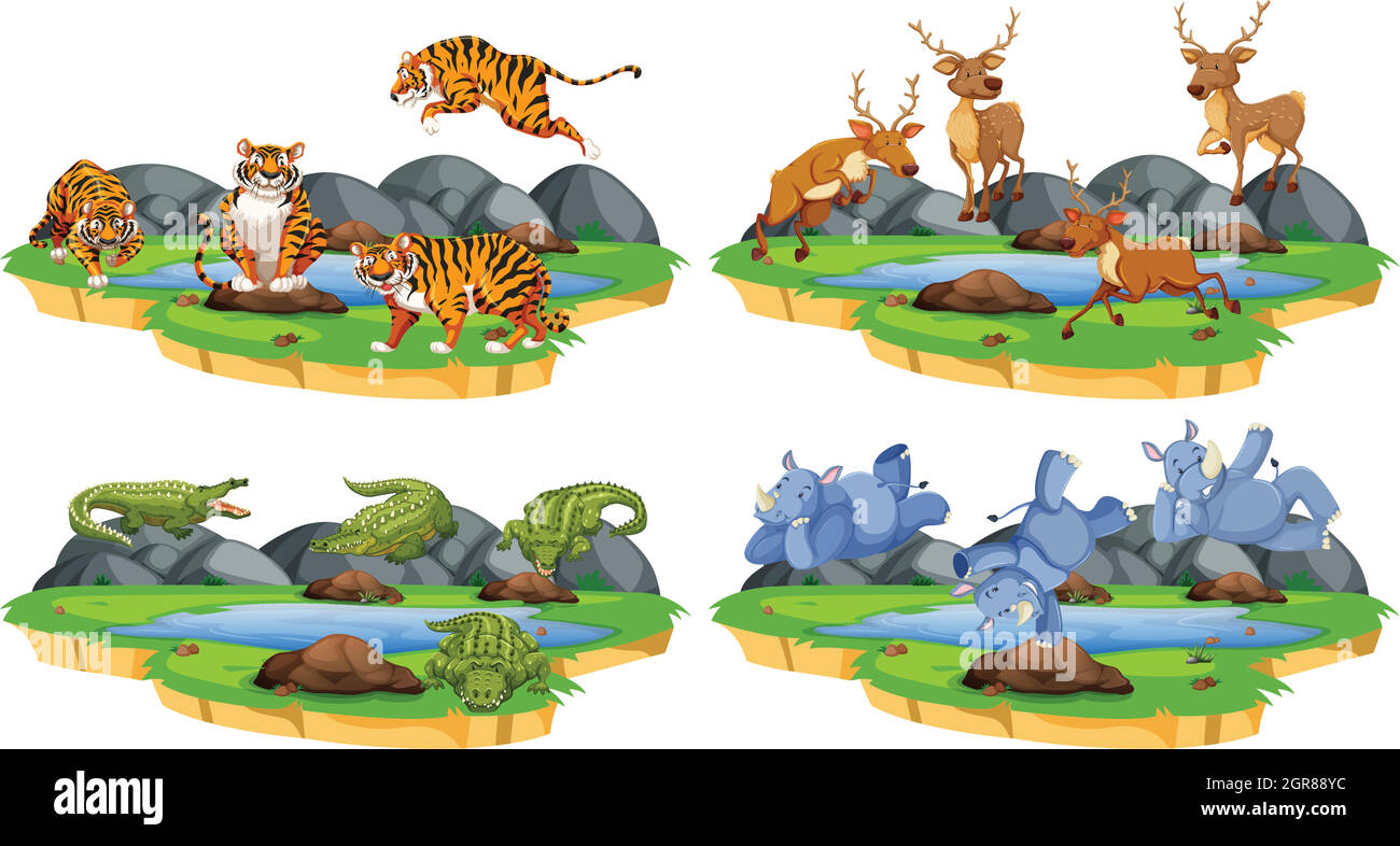 Set of antlers Stock Vector Images - Alamy