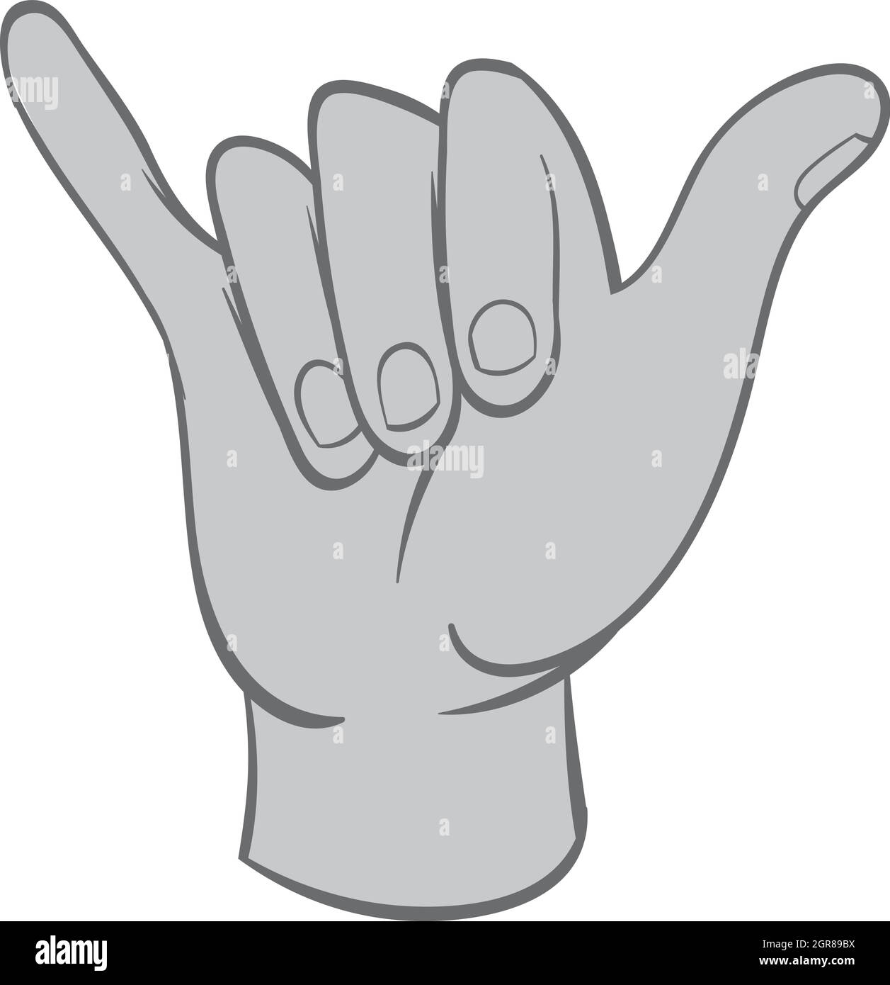 Gesture shaka icon, black monochrome style Stock Vector Image & Art - Alamy