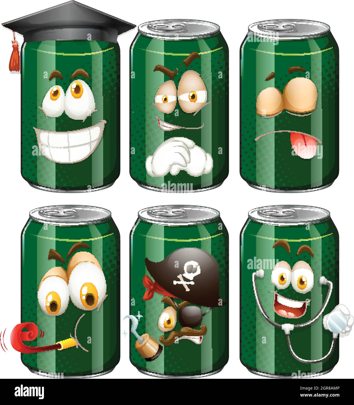 Six cans with facial expressions Stock Vector Image & Art - Alamy
