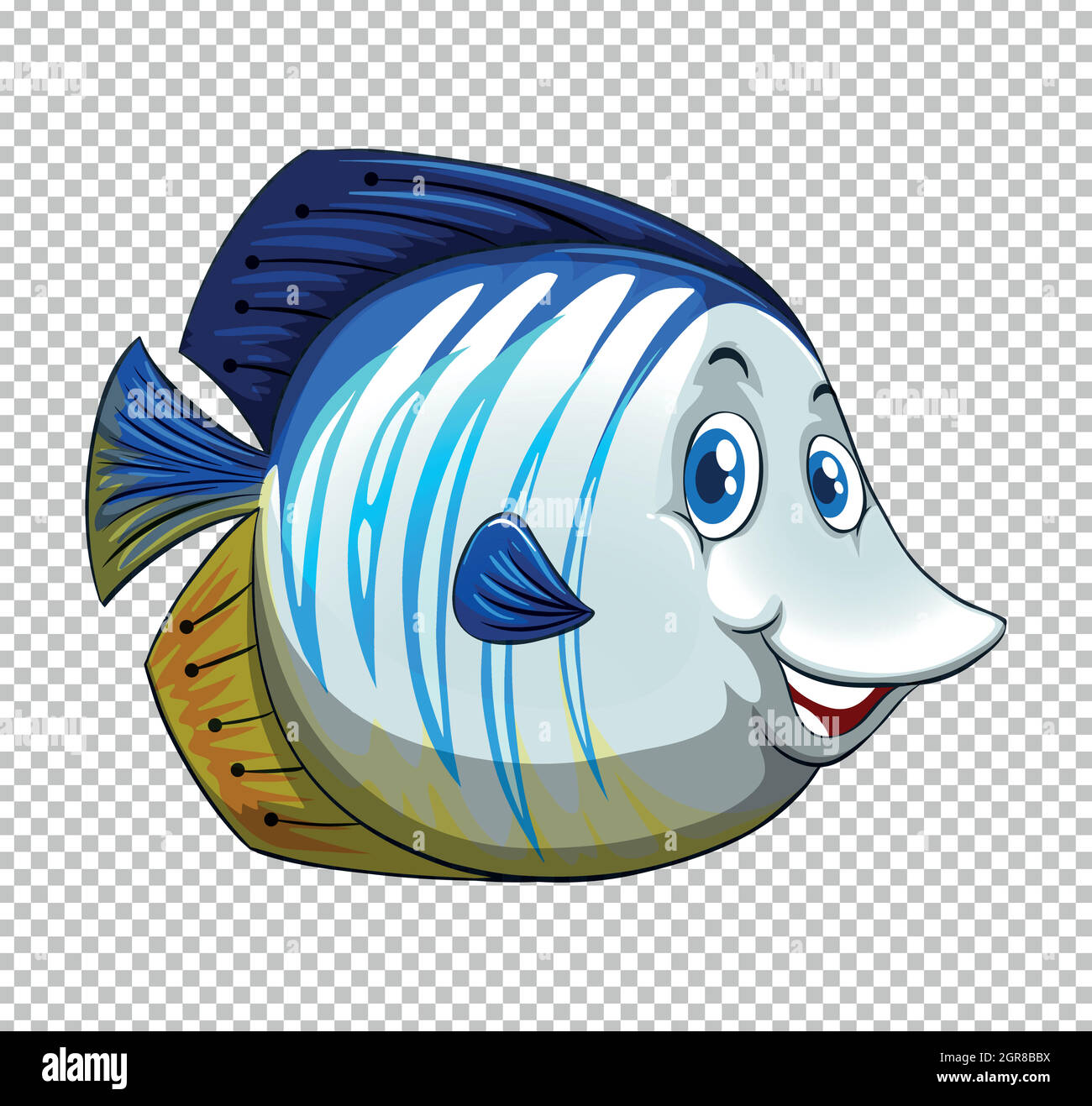 Blue fish on transparent background Stock Vector Image & Art - Alamy
