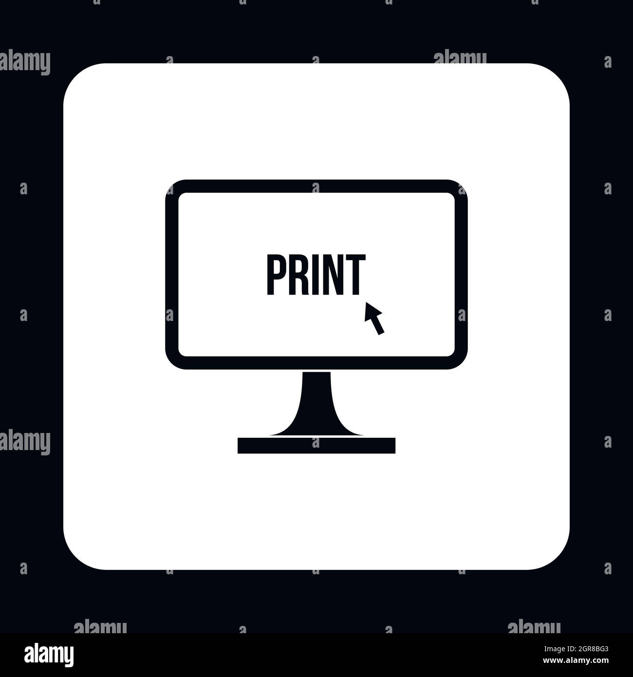 Print word on a computer monitor icon simple style Stock Vector Image ...