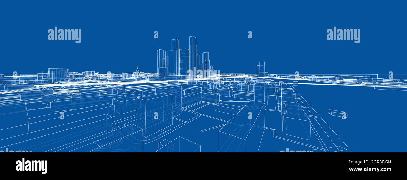 Vector 3d urban landscape. Buildings and roads Stock Vector Image & Art ...