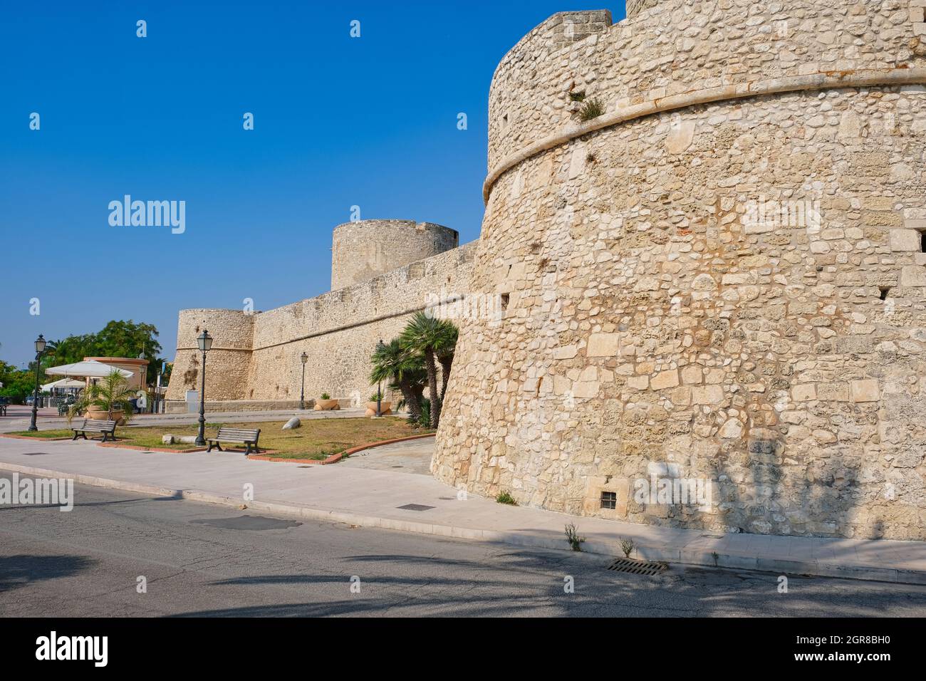 71043 MANFREDONIA, ITALY - Sep 05, 2021: view of the swabian angevin ...