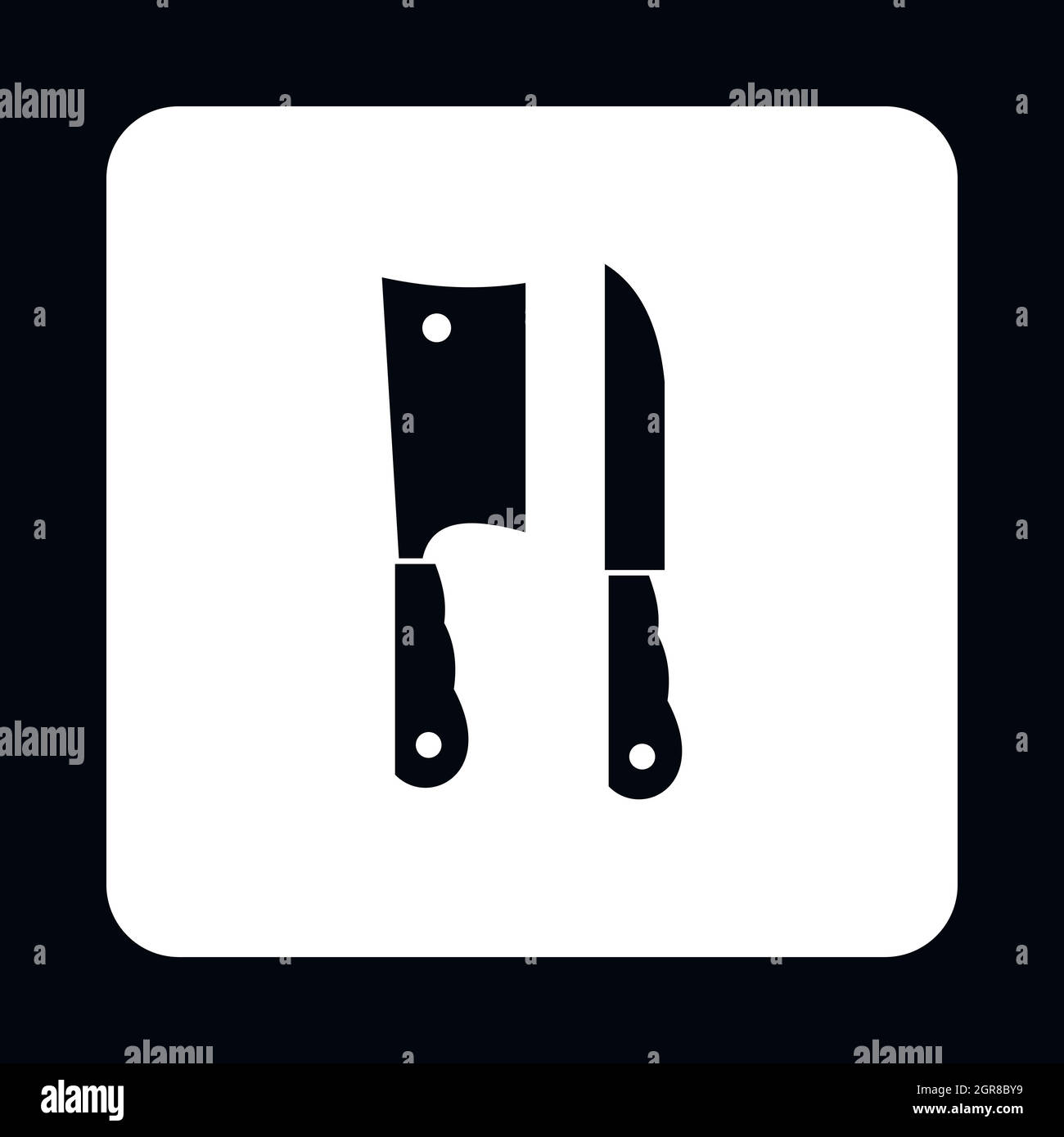 Kitchen knife and meat knife icon Stock Vector Image & Art - Alamy