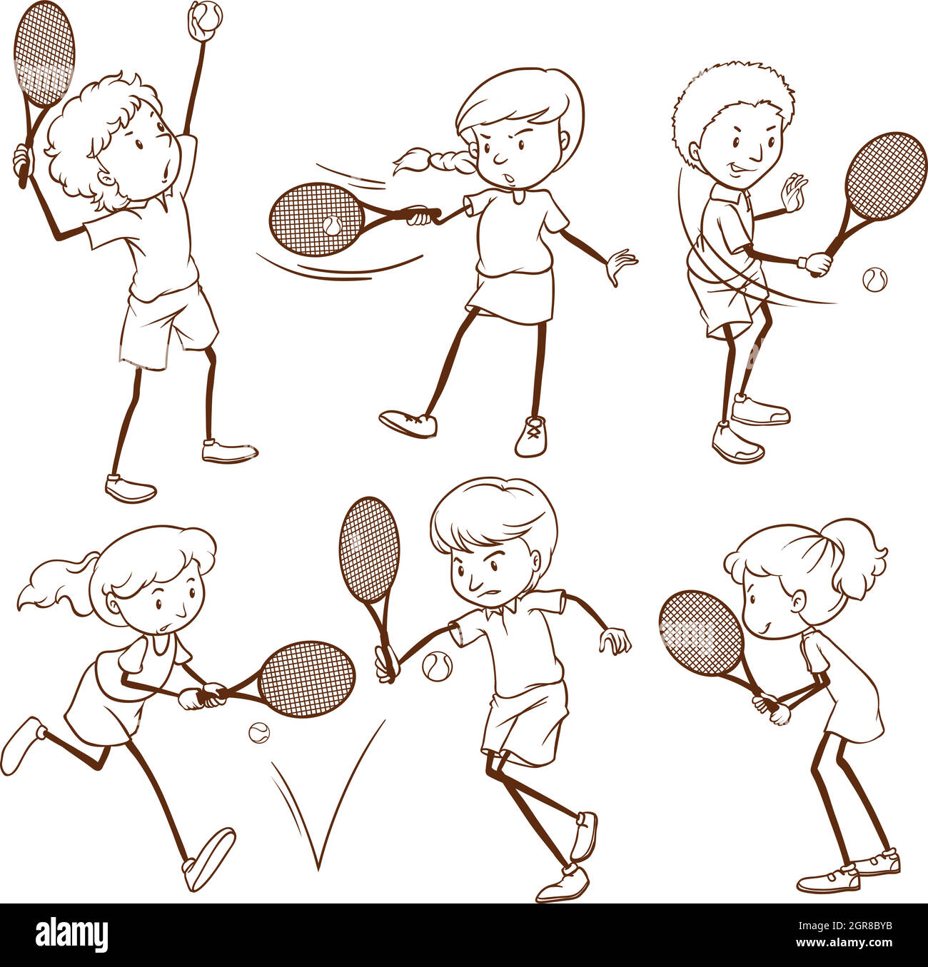Girls play tennis Stock Vector Images - Alamy