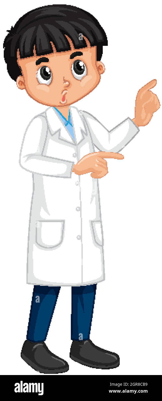 A boy cartoon character wearing laboratory coat Stock Vector Image ...