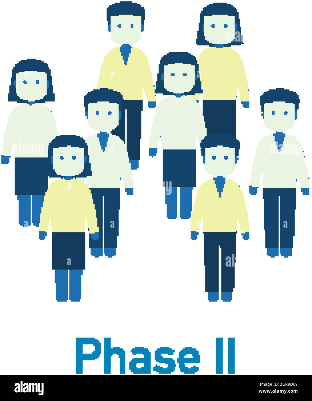 Group of male and female icon with phase 2 text Stock Vector Image ...