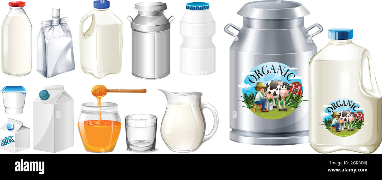 Milk carton set Stock Vector Images - Alamy