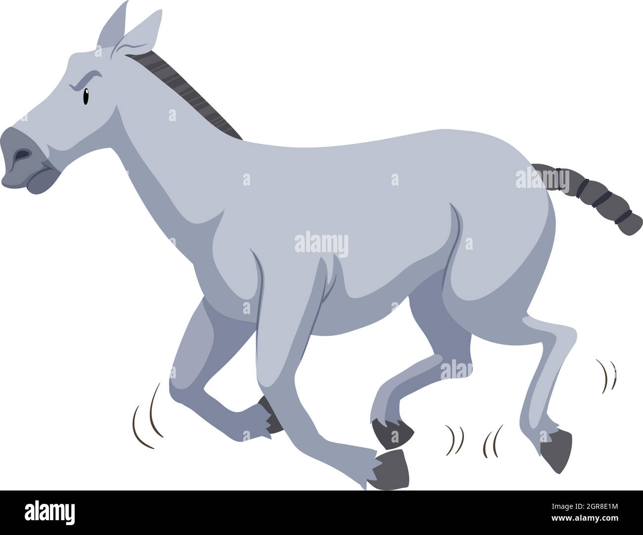 Gray horse running on white Stock Vector Image & Art - Alamy