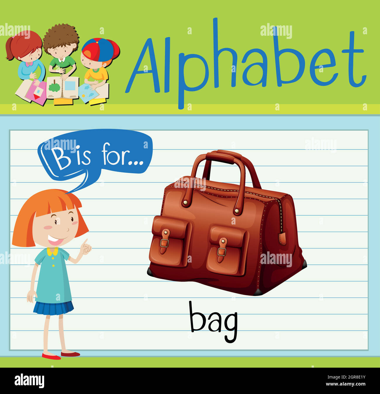 Flashcard letter B is for bag Stock Vector Image & Art - Alamy