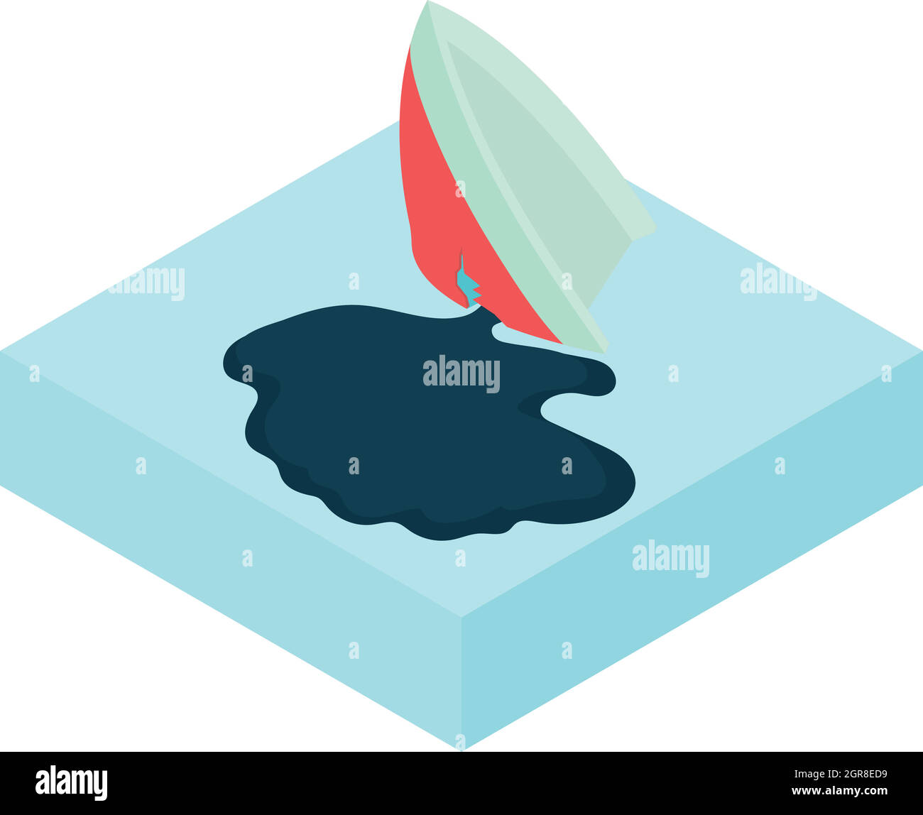 Oil tanker accident with an oil slick icon Stock Vector Image & Art - Alamy