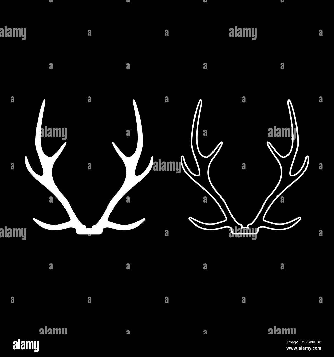 Antler Horn Concept trophy silhouette white color vector illustration ...