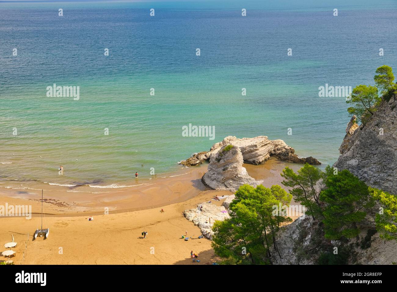 Sandy beach in Vieste, Gargano Stock Photo - Alamy