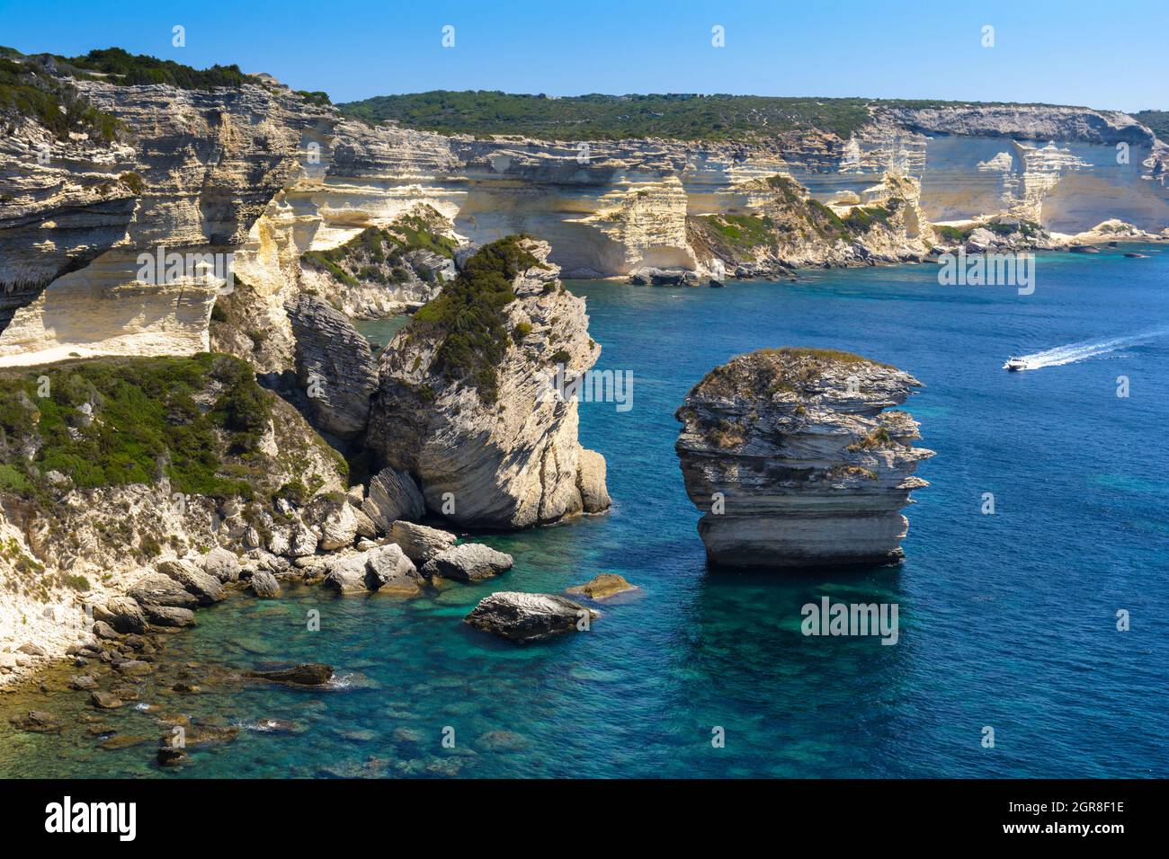 Rocks, sea and coast of Bonifacio, Corsica Stock Photo - Alamy