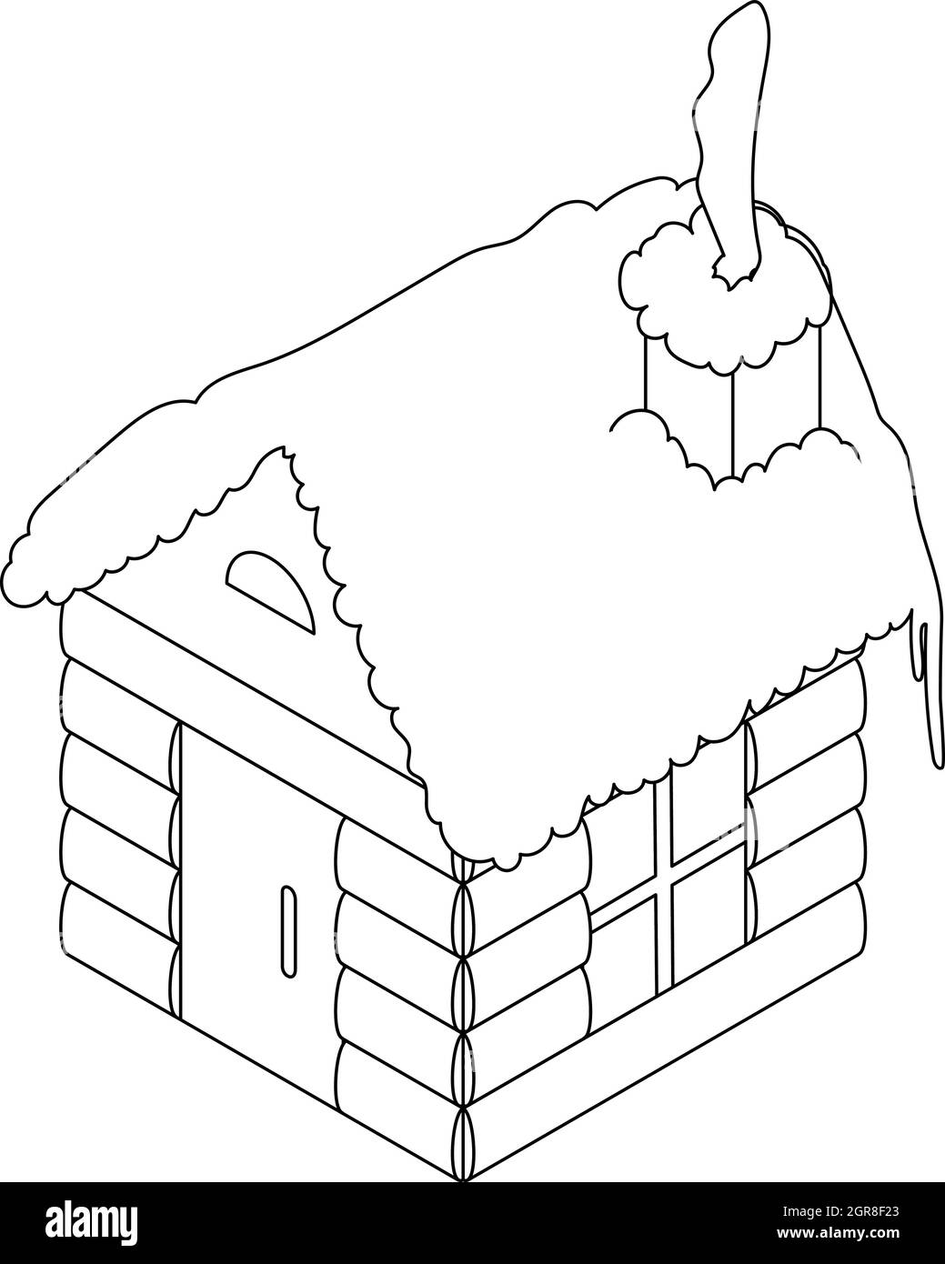 Vector illustration christmas scene Black and White Stock Photos ...