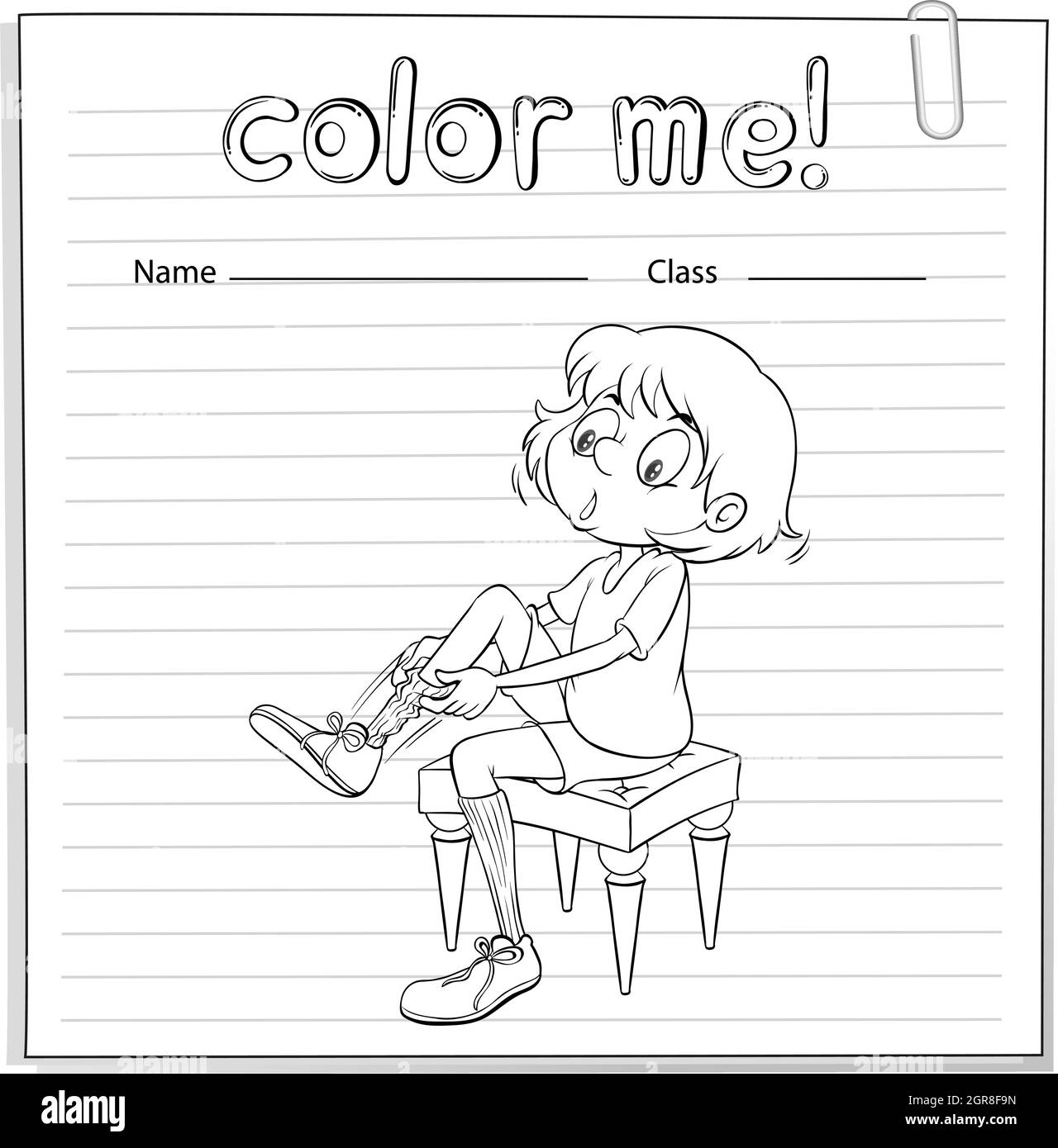 Coloring worksheet with a girl Stock Vector Image & Art - Alamy