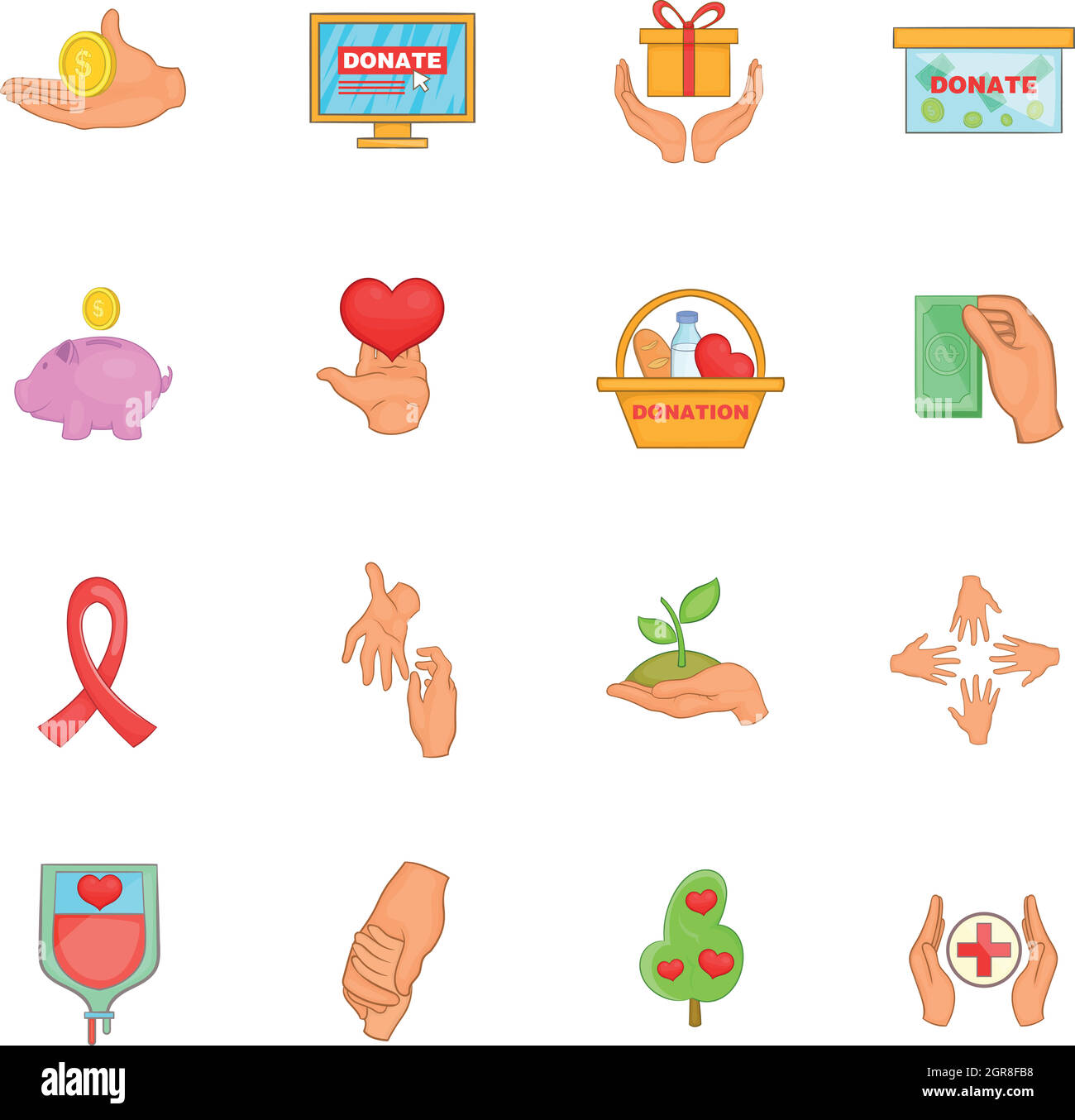 Charity organization icons set, cartoon style Stock Vector Image & Art ...