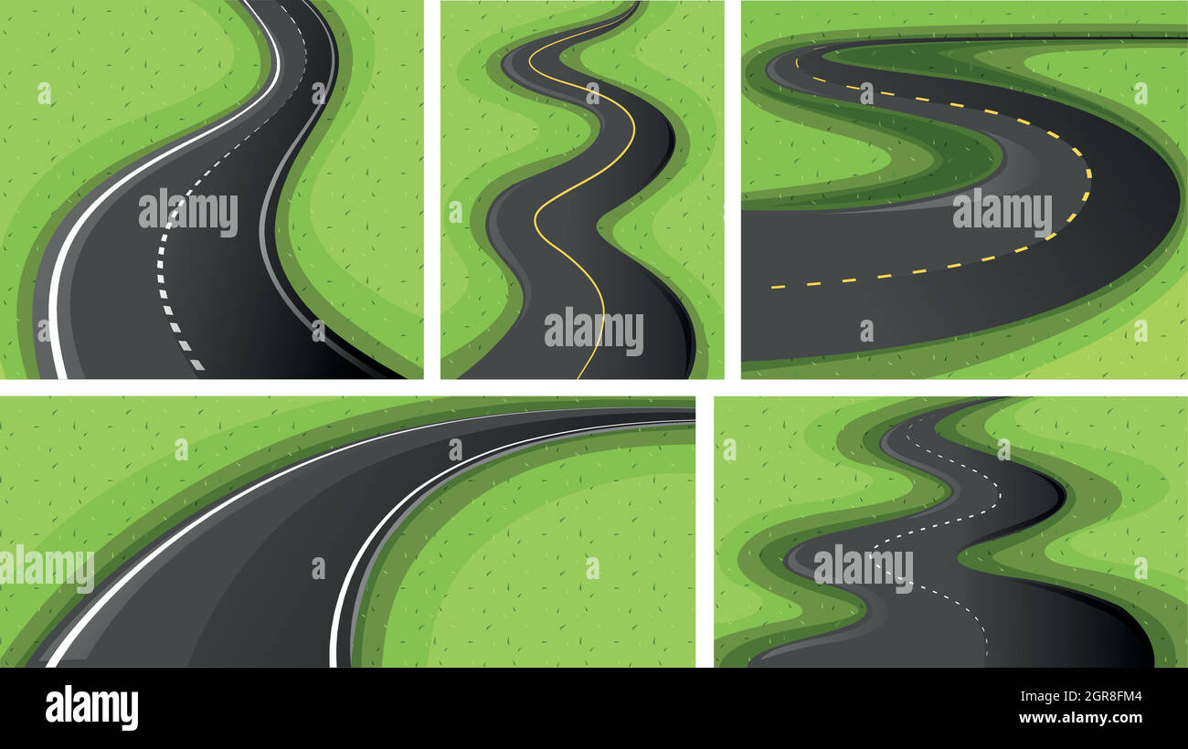 Scenes with different shapes of roads Stock Vector Image & Art - Alamy