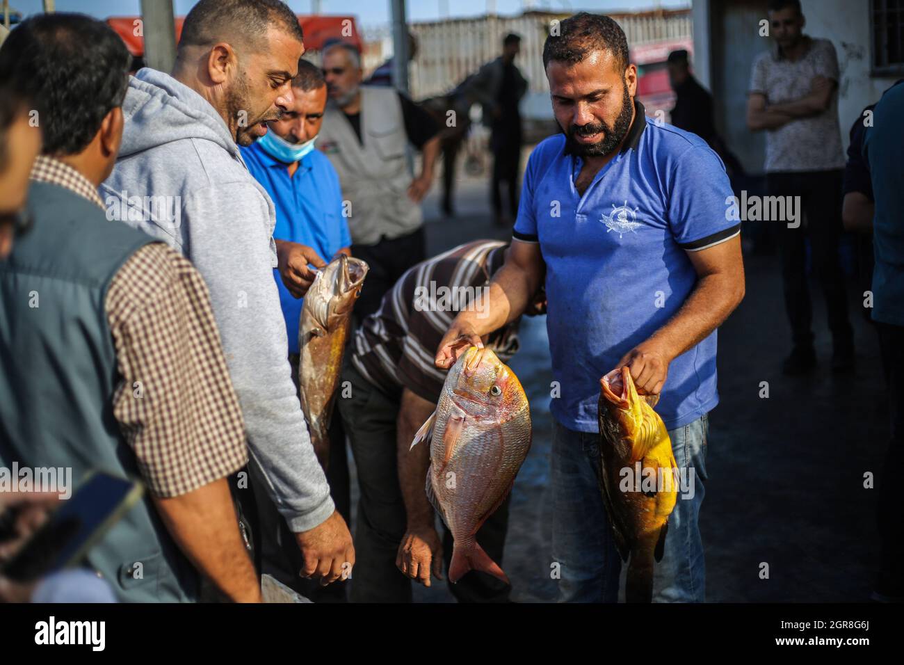 Gaza, Palestine. 30th Sep, 2021. Palestinians are seen looking at the ...