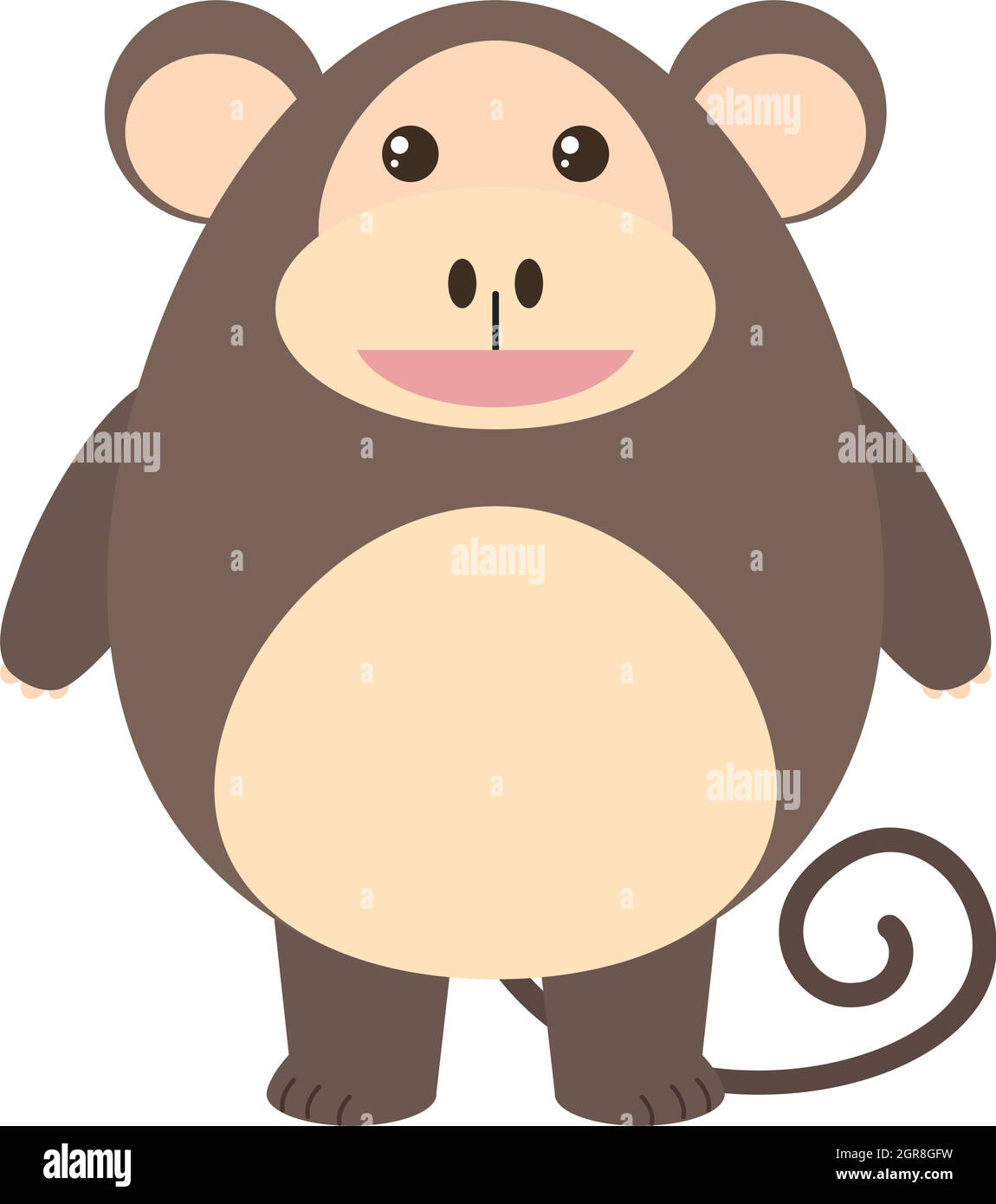 Brown monkey with happy face Stock Vector Image & Art - Alamy
