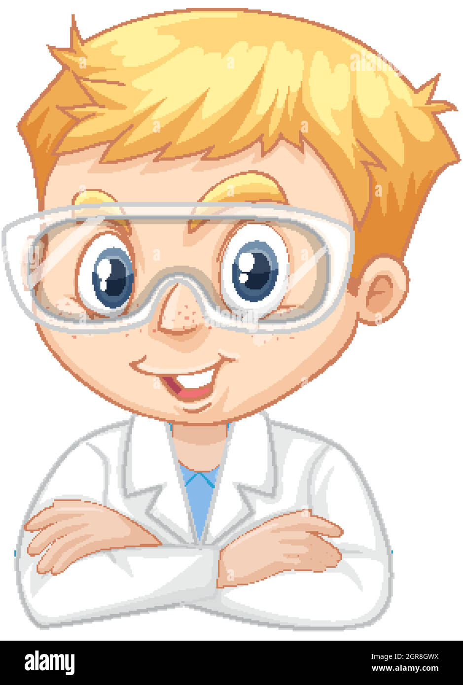 Boy in science gown on isolated background Stock Vector Image & Art - Alamy