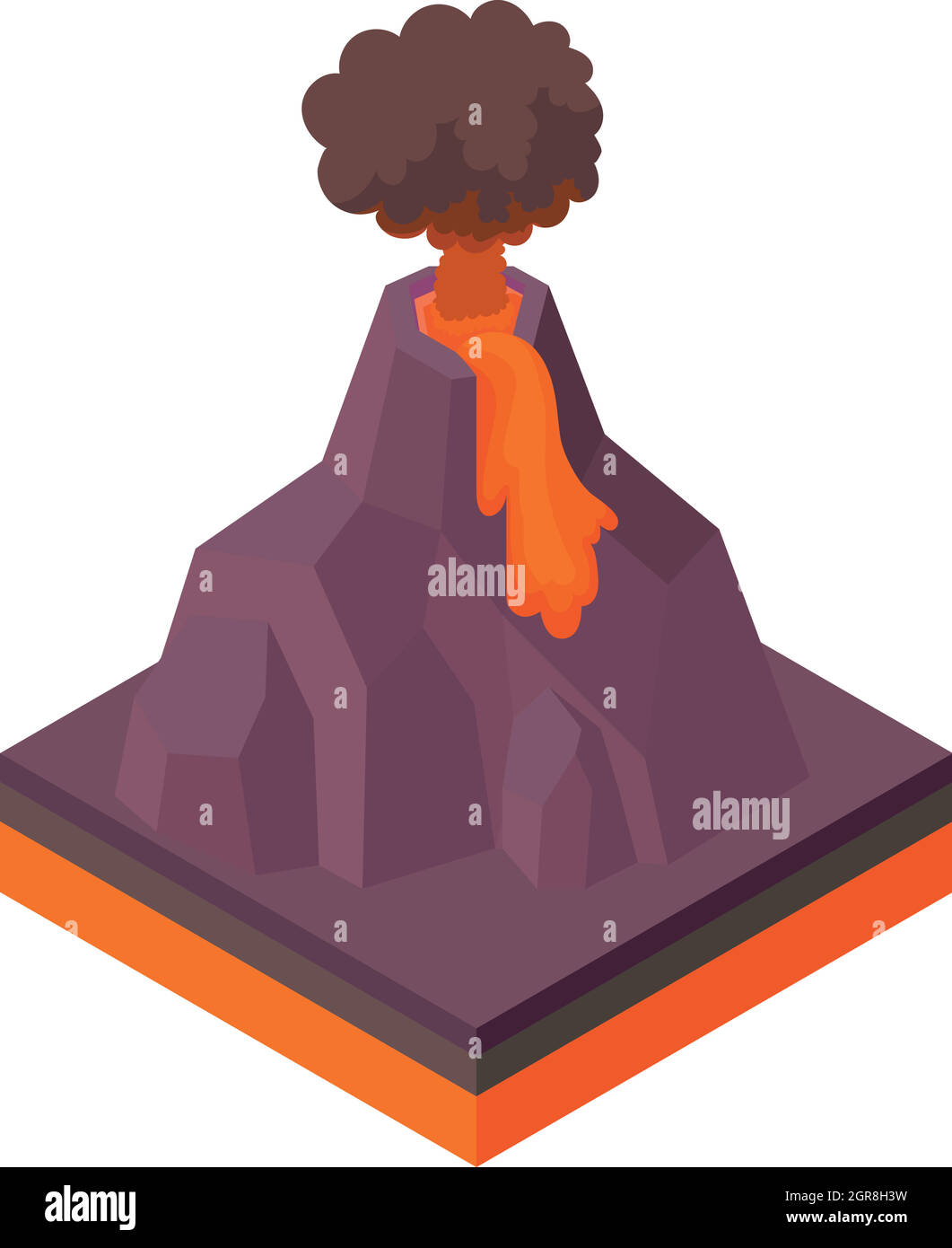 Volcano erupting icon, cartoon style Stock Vector Image & Art - Alamy