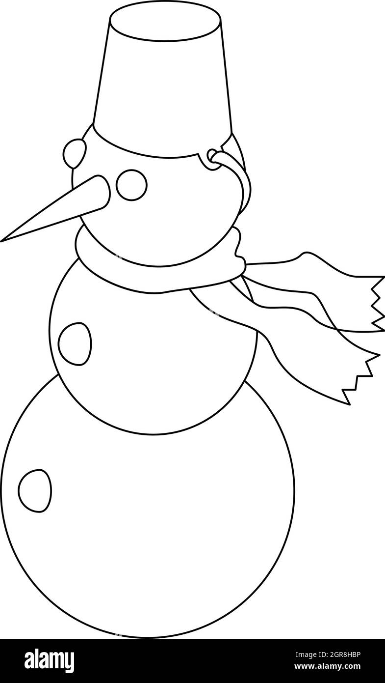 Cute snowman character Black and White Stock Photos & Images - Alamy