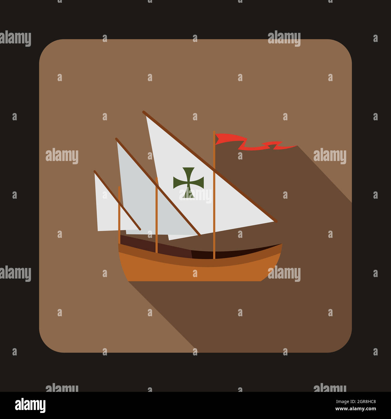 Columbus ship icon, flat style Stock Vector Image & Art - Alamy