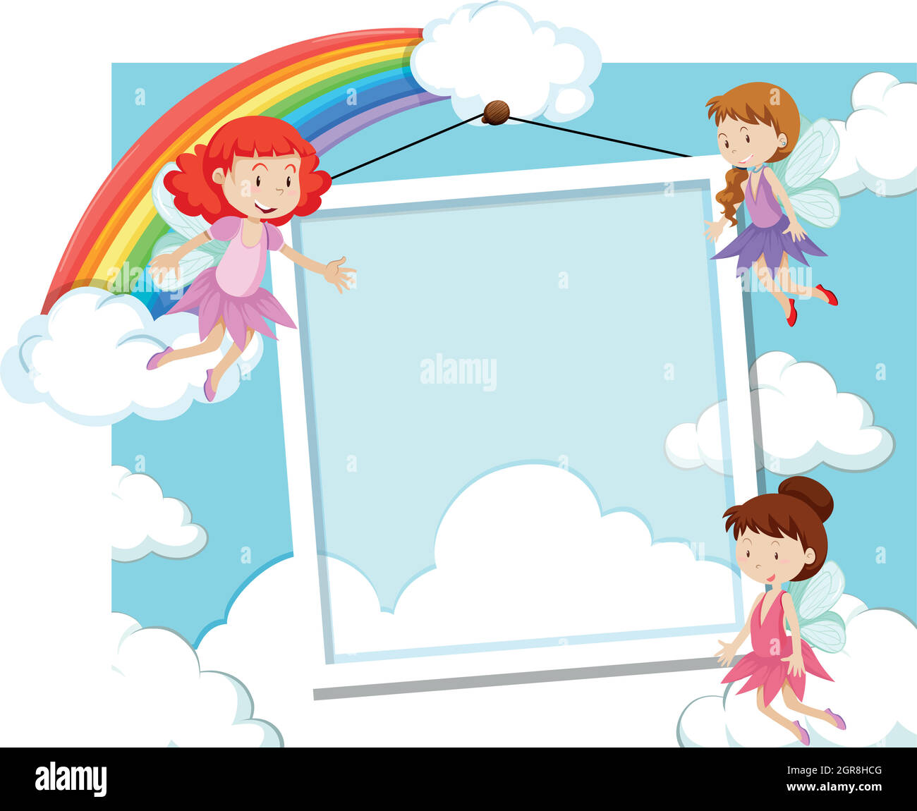 Fairies on the frame template Stock Vector Image & Art - Alamy