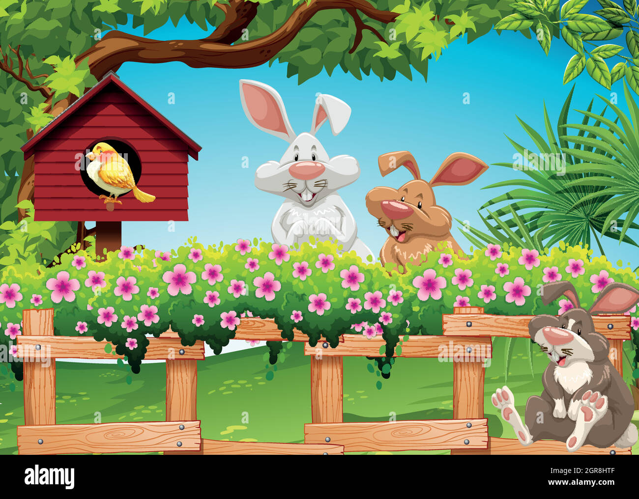 Wildlife in backyard Stock Vector Images - Alamy