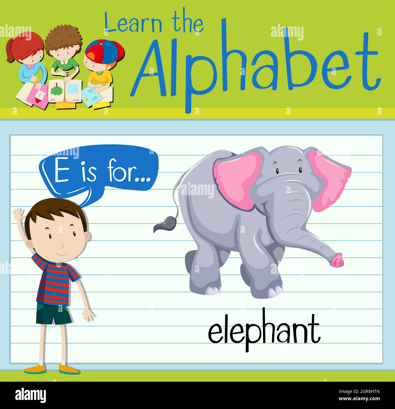 Flashcard letter E is for elephant Stock Vector Image & Art - Alamy