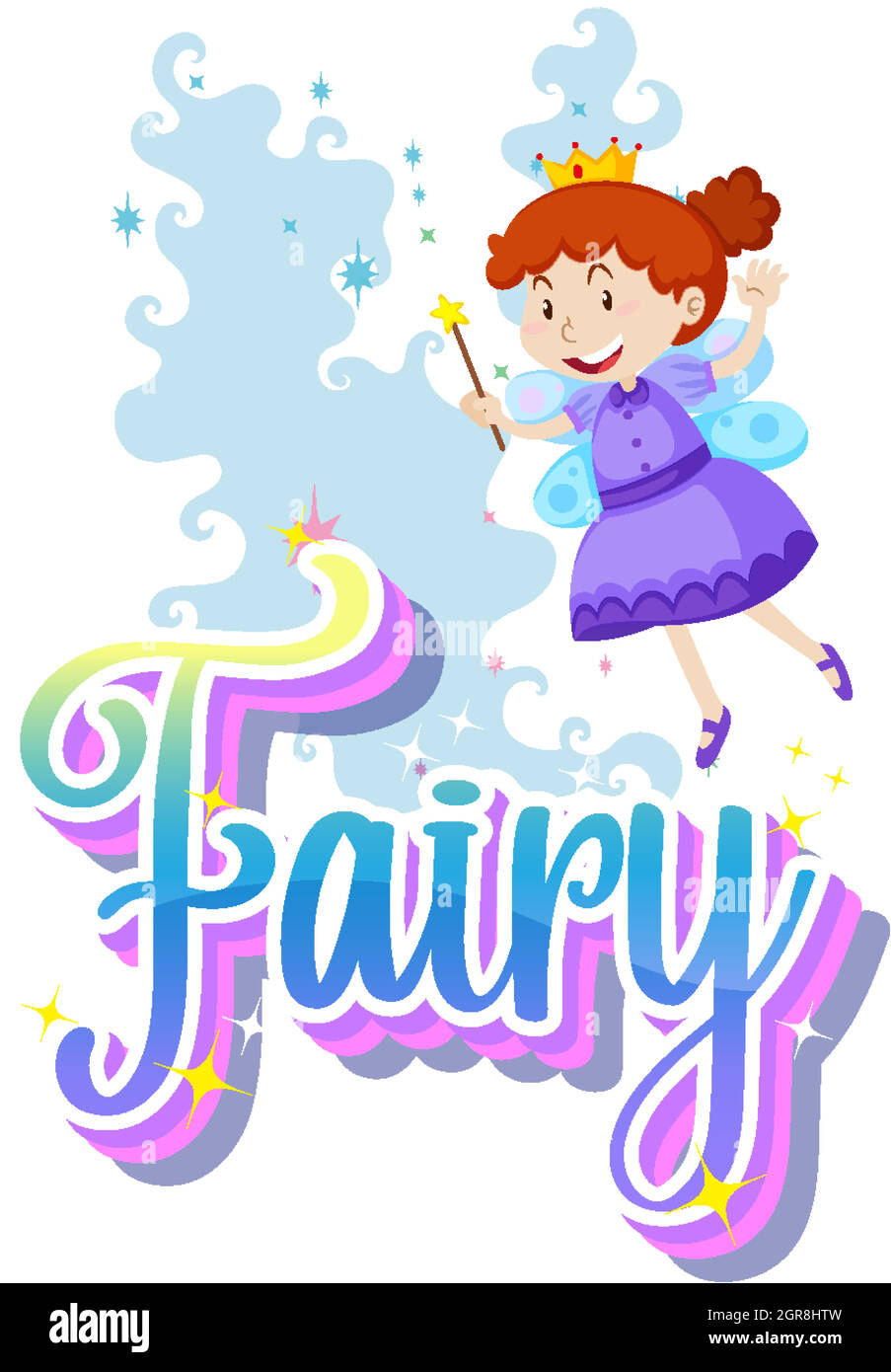 Fairy logo with little fairy on white background Stock Vector Image ...