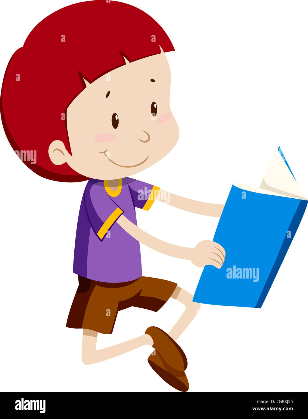 Boy reading a book alone Stock Vector Image & Art - Alamy