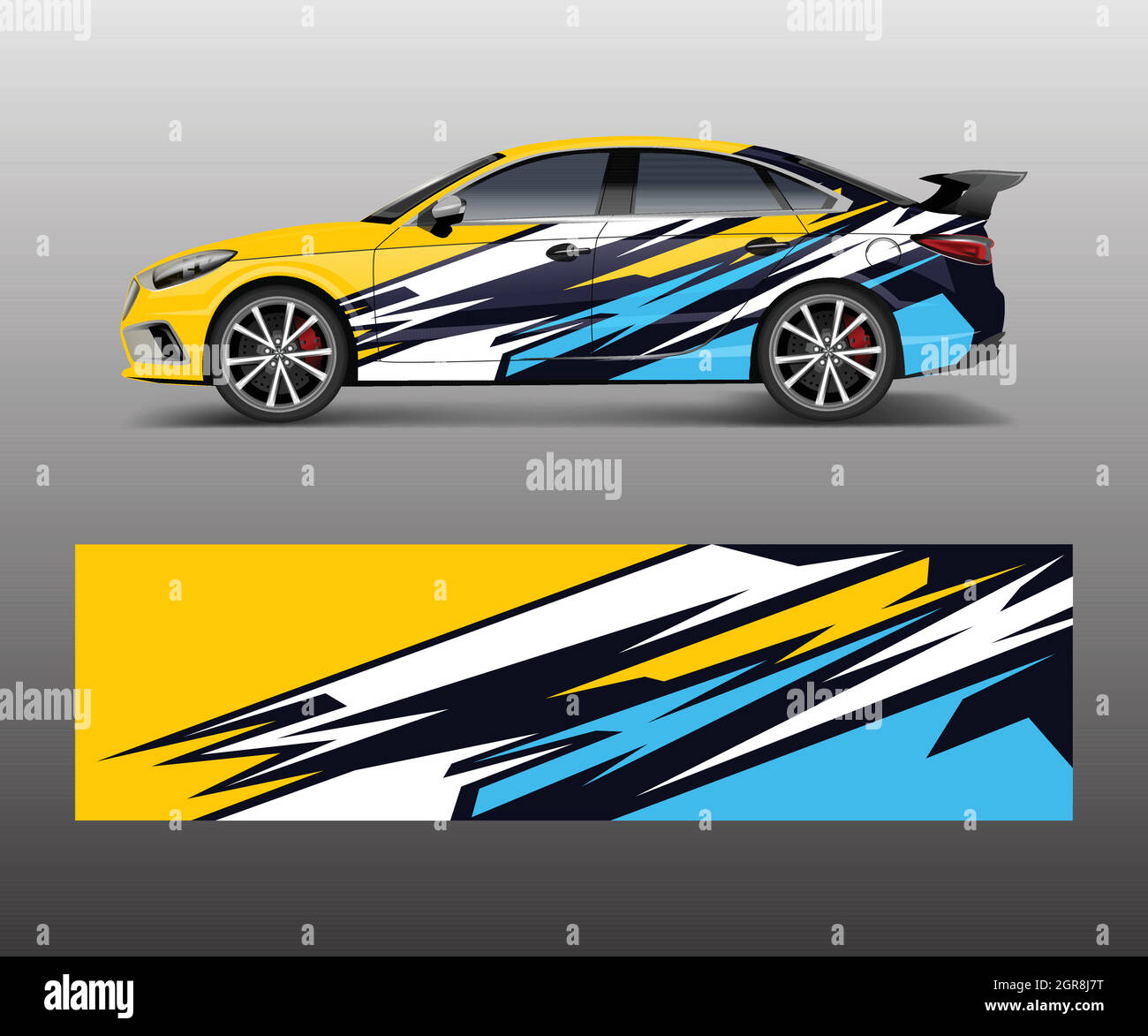 wrap design for custom sport car. Sport racing car wrap decal and ...