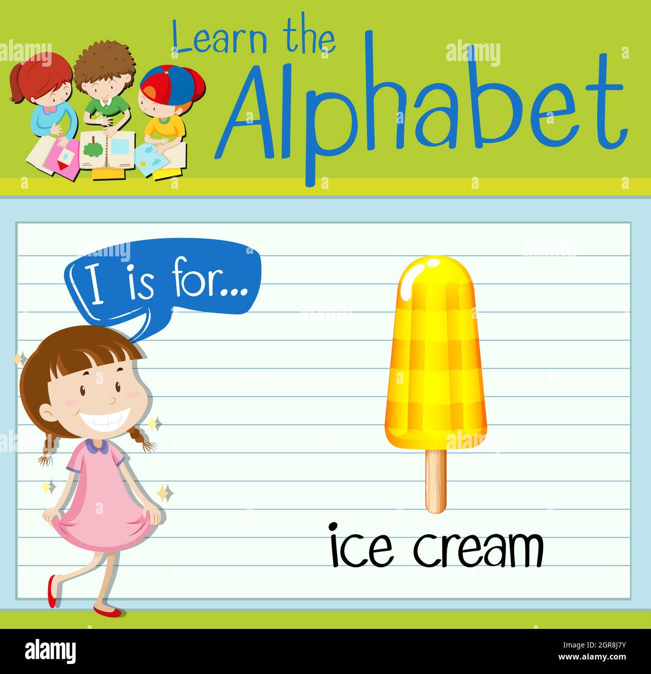 Flashcard letter I is for ice cream Stock Vector Image & Art - Alamy