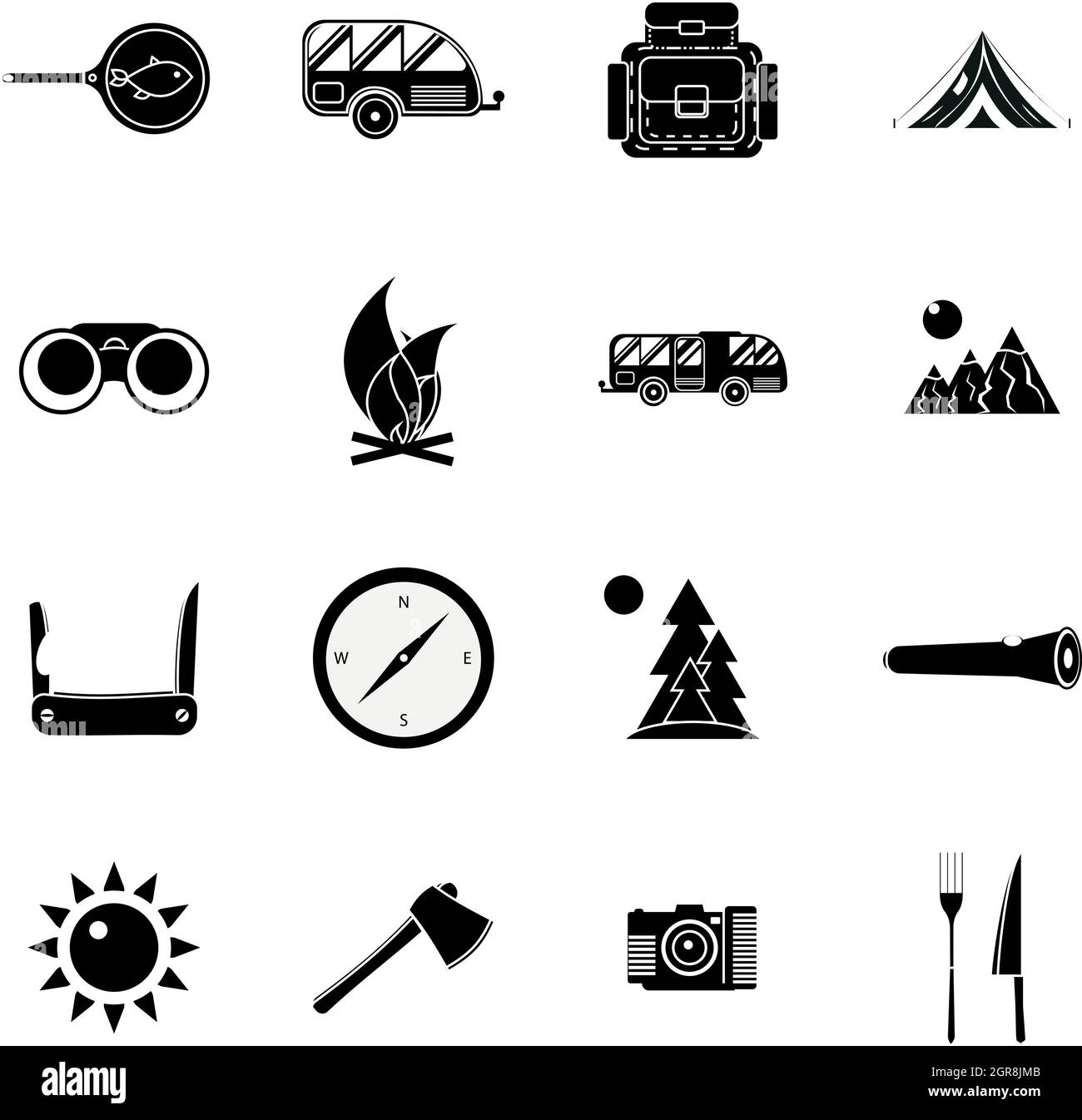 Camping icons set, simple style Stock Vector Image & Art - Alamy