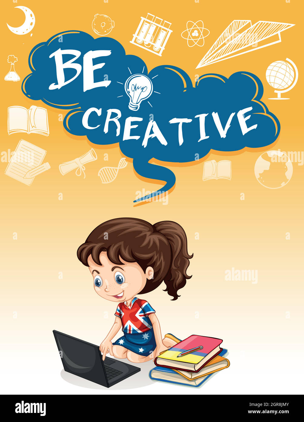 Girl using computer laptop Stock Vector Image & Art - Alamy