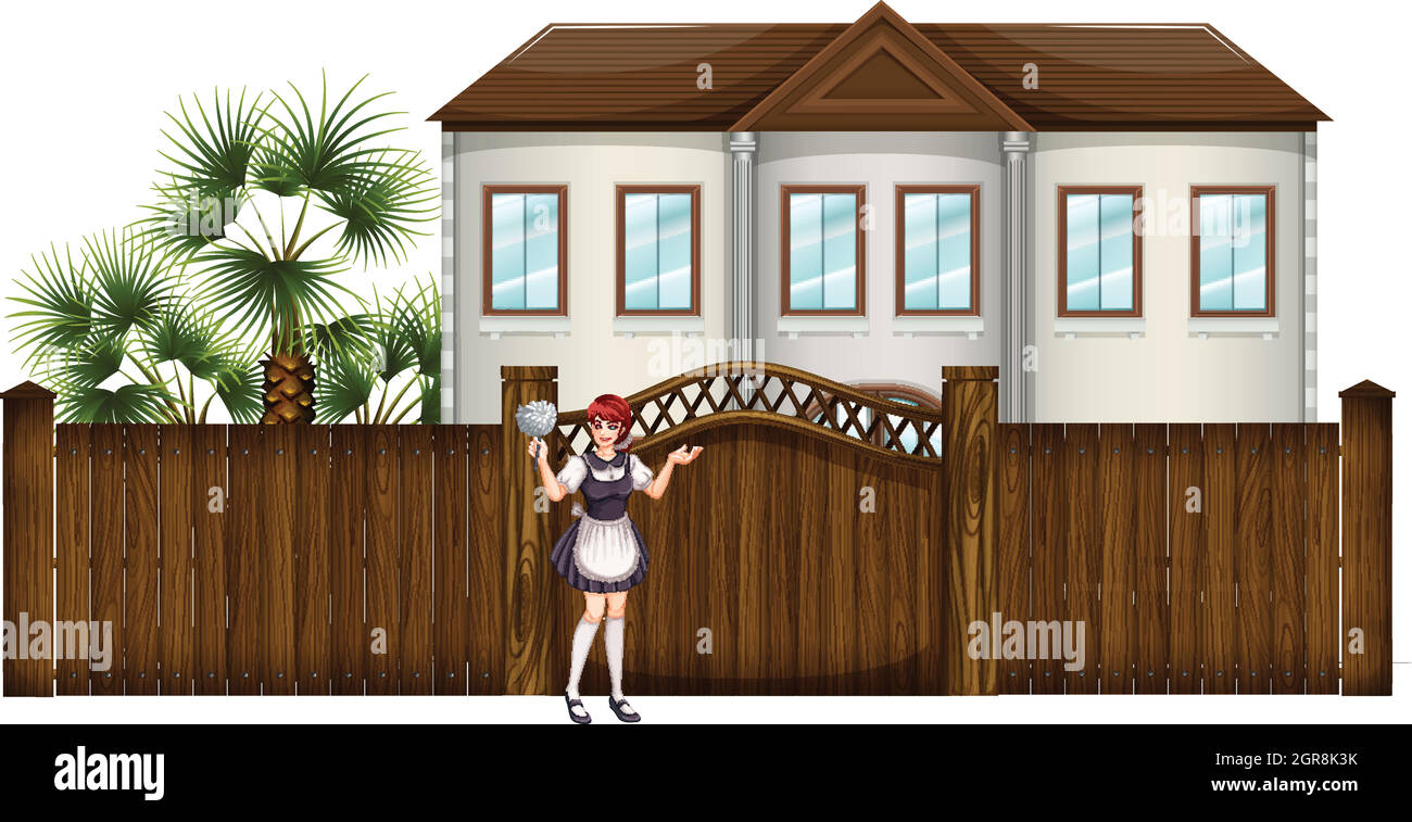 Woman cleaning house in Cut Out Stock Images & Pictures - Alamy