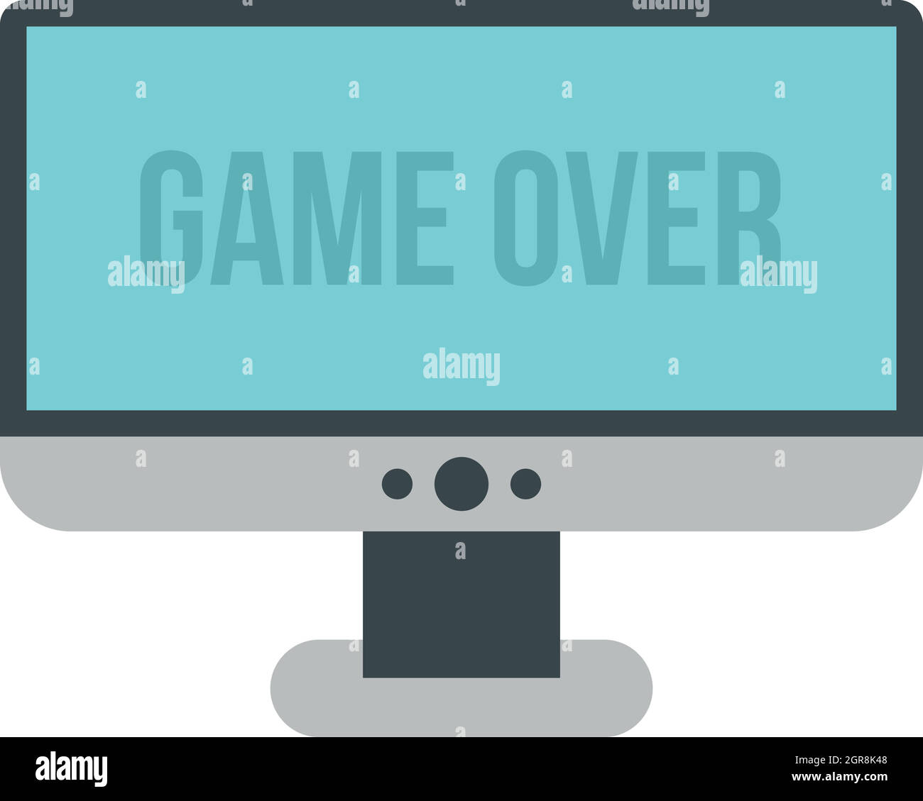 Monitor with word game over icon, flat style Stock Vector Image & Art ...